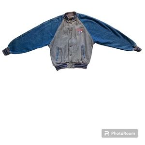 Vintage | Jackets & Coats | Vintage 8s Denim Varsity Jacket | Poshmark